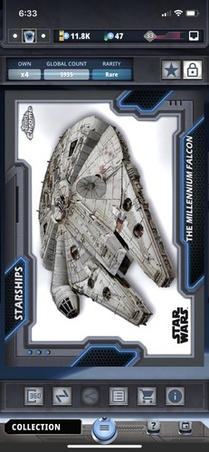 Millennium Falcon Starships Topps Chrome Star Wars Card Trader 2024 DIGITAL Rare | eBay