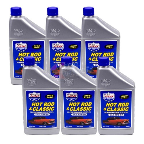 Lucas 10689 Hot Rod/Classic Car High Zinc 20W50 Motor Oil ZDDP Enhanced ...