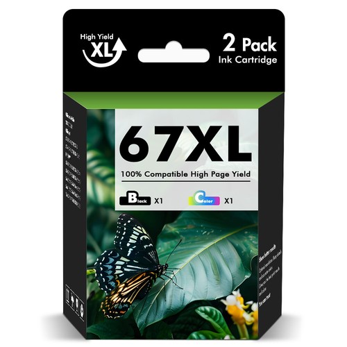 67xl Ink Cartridges for HP 67 Ink Deskjet 2700 2755 4155 Envy 6000 6055 ...