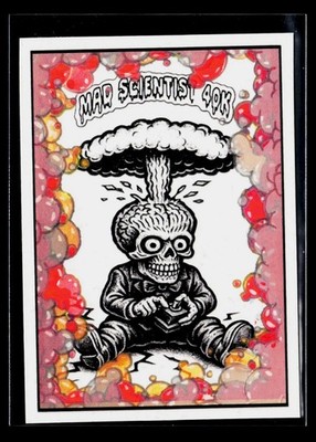 Mad Scientist 40K GPK Spoof ~ SP COLORING CARD ~ Mars Attacks Adam Bomb ...
