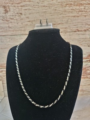 20-inch Black rhodium twisted roc chain and hoops sterling silver 925 ...