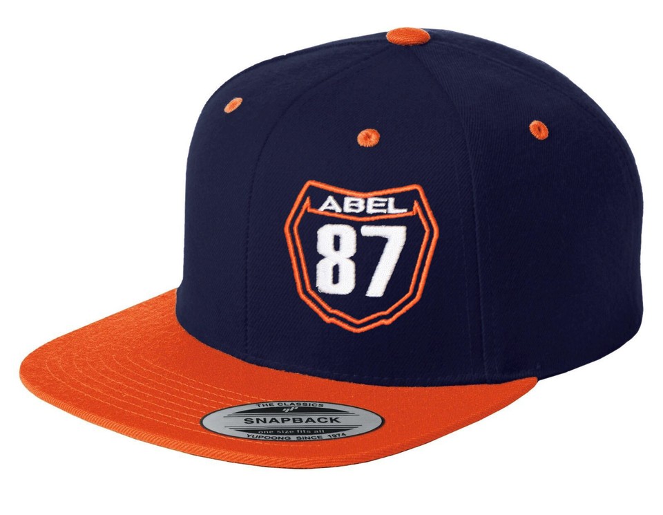 JUST RIDE CUSTOM NUMBER PLATE HAT FLAT BILL SNAPBACK CAP MOTO MOTOCROSS ...