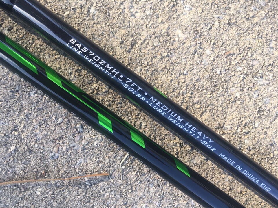 2 NEW Zebco Bite Alert 7' 2pc Spinning Fishing Rod - Medium Heavy 17 ...