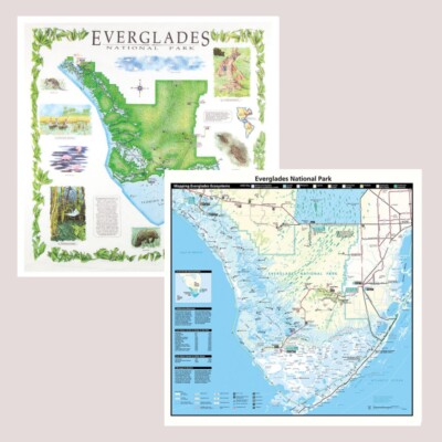 Florida National Park Bandanna 2-Pack Bundle Everglades Map Nature ...