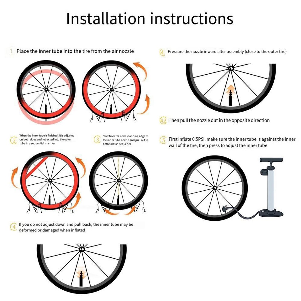 700C X 35-50C/29 Inch Bicycle Inner Tube Orange Road MTB Bicycle TPU ...