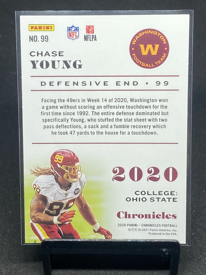 2020 Chronicles Chase Young Rookie RC Base #99 Commanders | eBay
