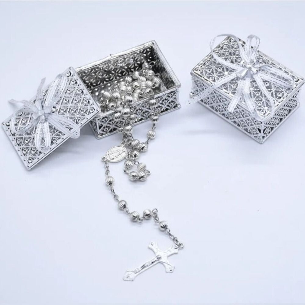 Delicate Bow Knot Storage Box Religious Jewelry Box Portable Necklace ...
