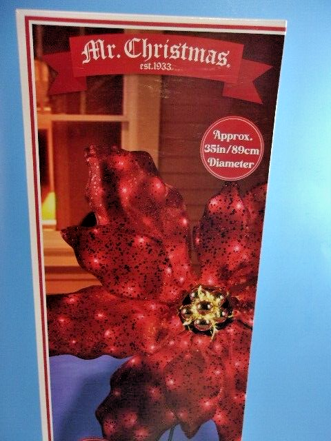 Mr Christmas 35" Poinsettia LED Light-Up Christmas Outdoor Yard Decor ...