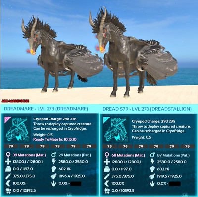 Dreadmare Mating Pair - Solid Black - Ark Survival Ascended Crossplay ...