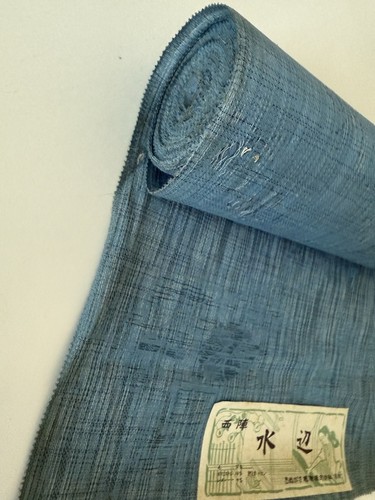 VINTAGE JAPANESE KIMONO CLOTH BOLT BLUE TSUMUGI FABRIC | eBay