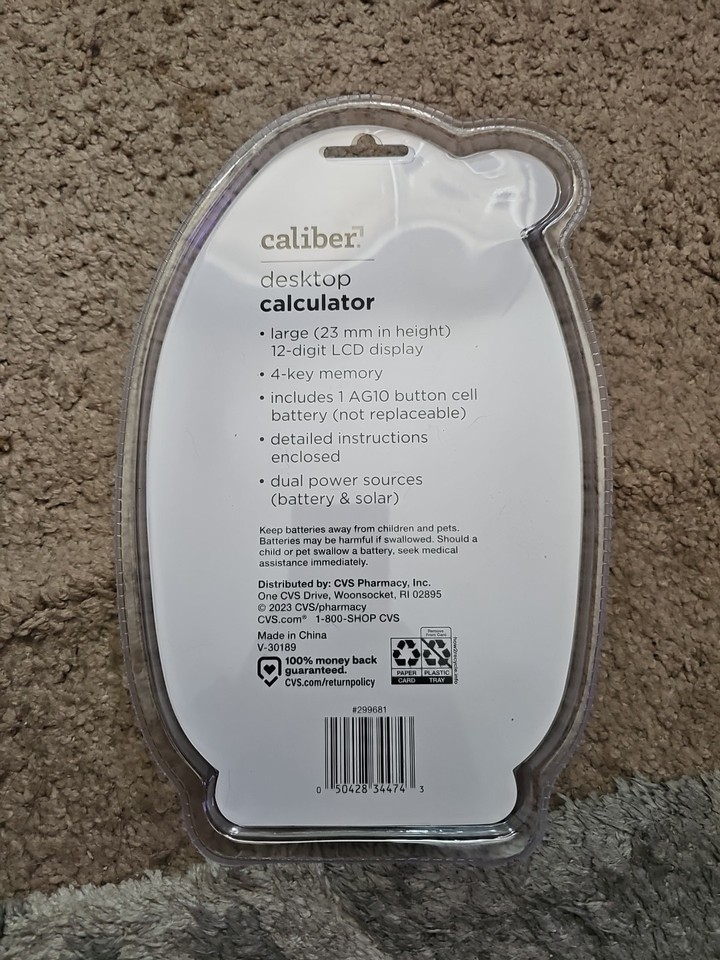 Caliber 12 Digit Desktop Calculator Black - READ New Sealed | eBay