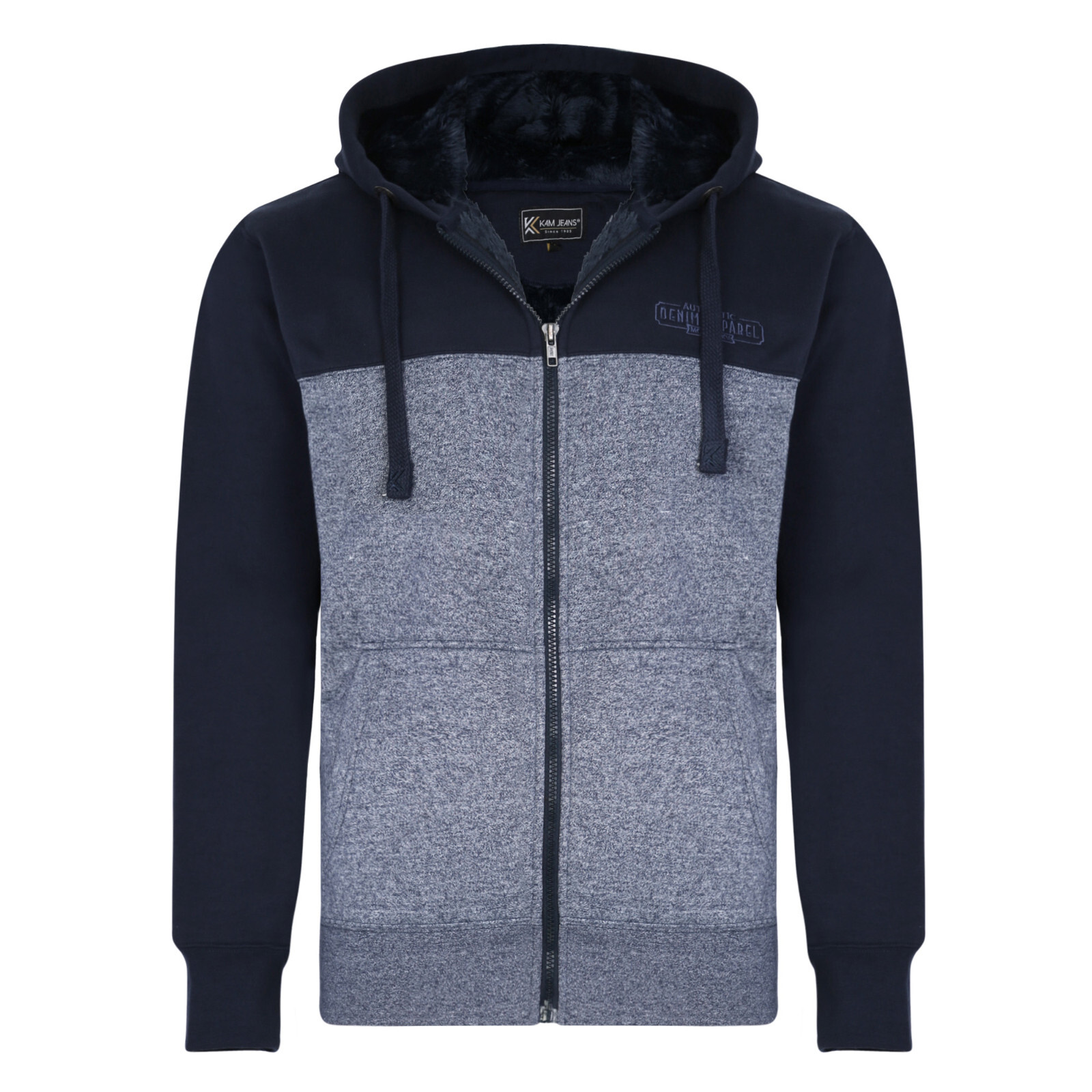 Mens KAM Hooded Sherpa Fur Lined Padded Fleece Jacket Coat Zip S-XXL | eBay