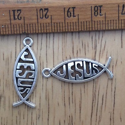 10/pk Jesus Fish Charms | eBay