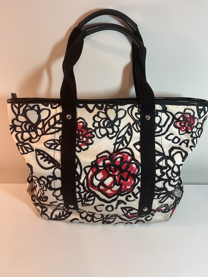 Coach Beautiful Poppy Daisy Floral Graffiti Bag | eBay