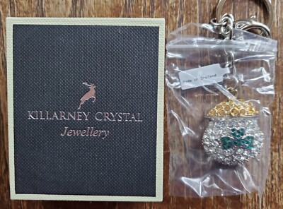 BRAND NEW Killarney Crystal Pot of Gold Keychain Ireland In Box | eBay