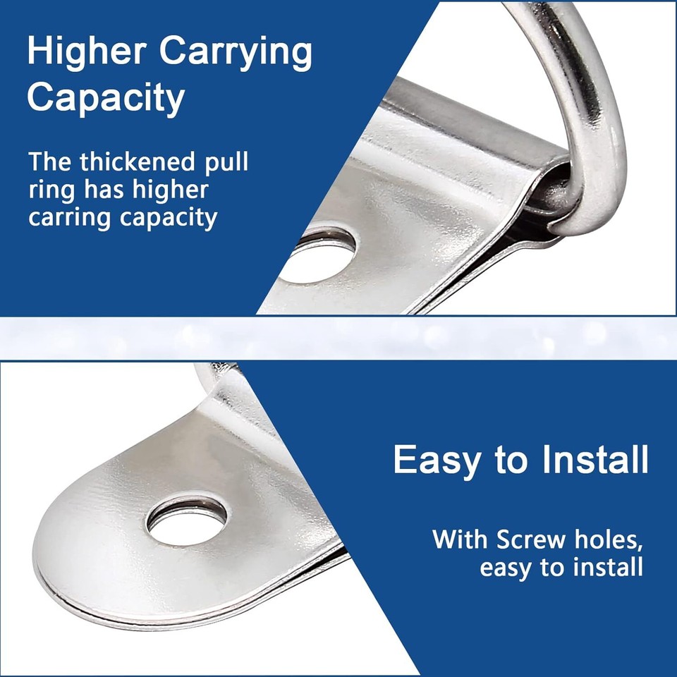 Stainless Steel D Shape Tie down Anchors D Rings Anchor Lashing Rings ...