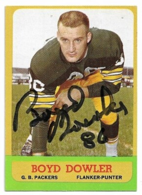 BOYD DOWLER 1963 Topps Signed Autographed Football card #88 Green Bay ...