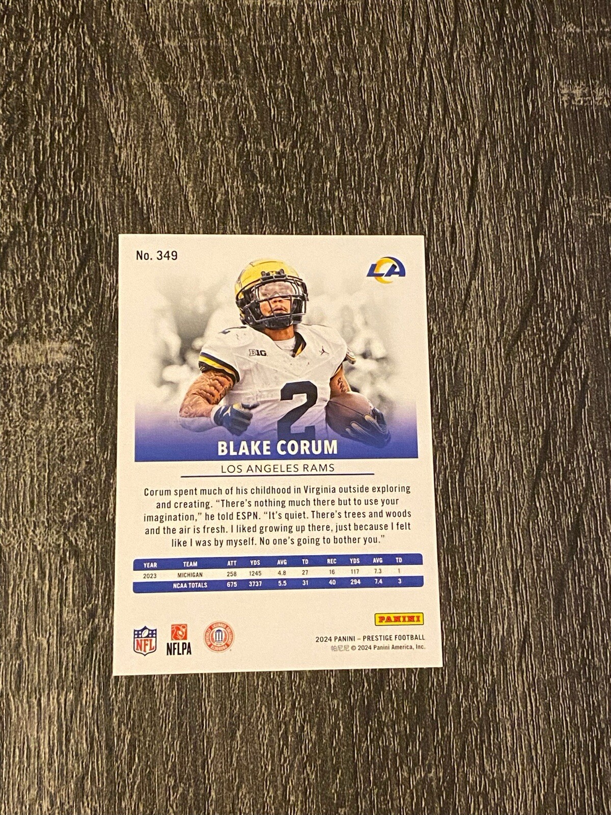 2024 Prestige Blake Corum RC #349 | Los Angeles Rams | eBay