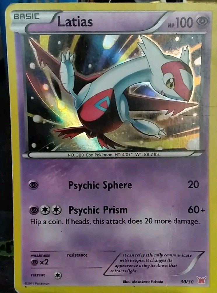 Latias RARE HOLO (Around Character HOLO) BASIC Pokémon Card 2015 HP100 ...