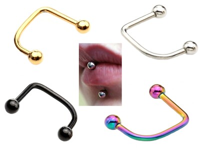LIPPY LOOP LIP PIERCING Labret Monroe Hoop Ring Surgical Steel Body ...