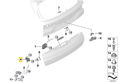 Genuine BMW X5 G05 X7 G07 Trunk Lid Lock Bottom Left 51247461674 NO ...