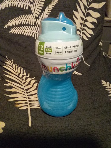 Munchkin Mighty Grip Flip Straw Spill-Proof 10oz Cup BPA Free 1yr+ Blue ...