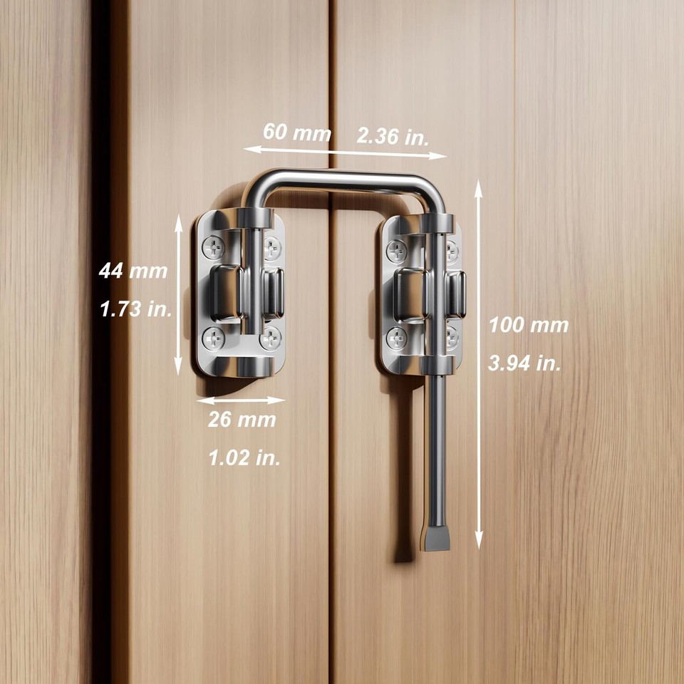 Patio Sliding Door U-Shaped Loop Lock 2-3/8 in Latch Satin Nickel Child ...