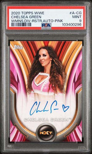 2020 WWE Women's Division Roster Chelsea Green Pink Auto /150 PSA 9 ...