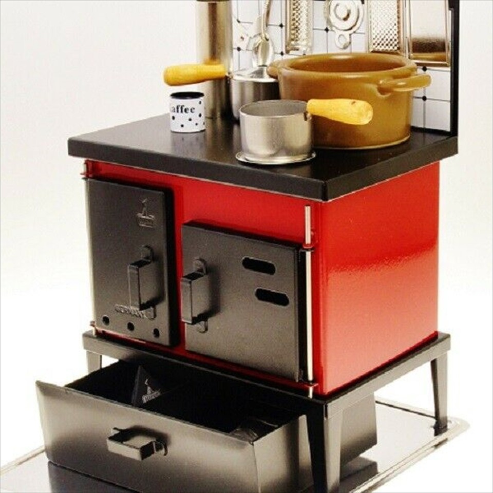 Miniature Kitchen Stove Red Real Tiny Elaborate Cooking Mini Food ...