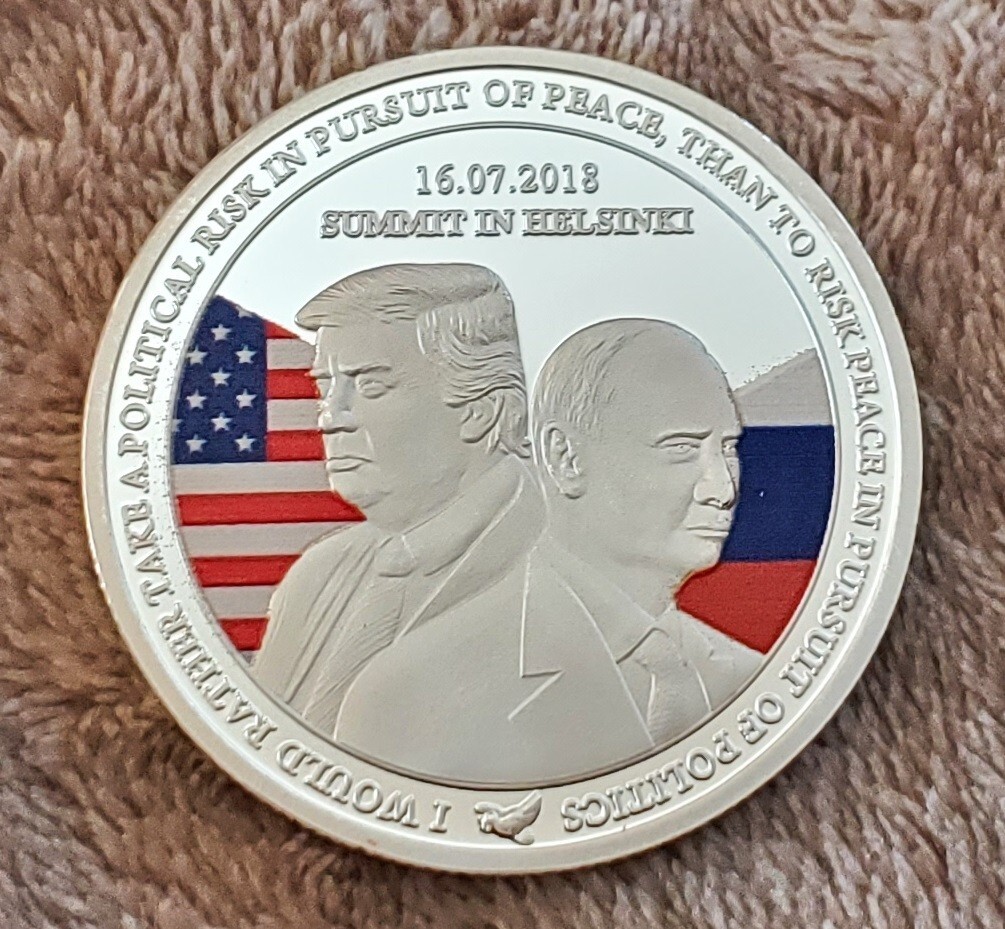 Donald Trump Silver Coin Summit Meeting Peace Putin Russia Ukraine Cold ...