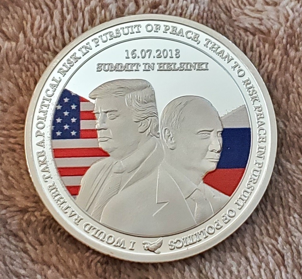 Donald Trump Silver Coin United States of America MAGA USA Flag Putin ...