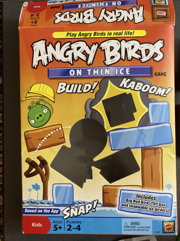 Mattel Angry Birds "On Thin Ice" (2011) Board Game Red Bird & Yellow ...