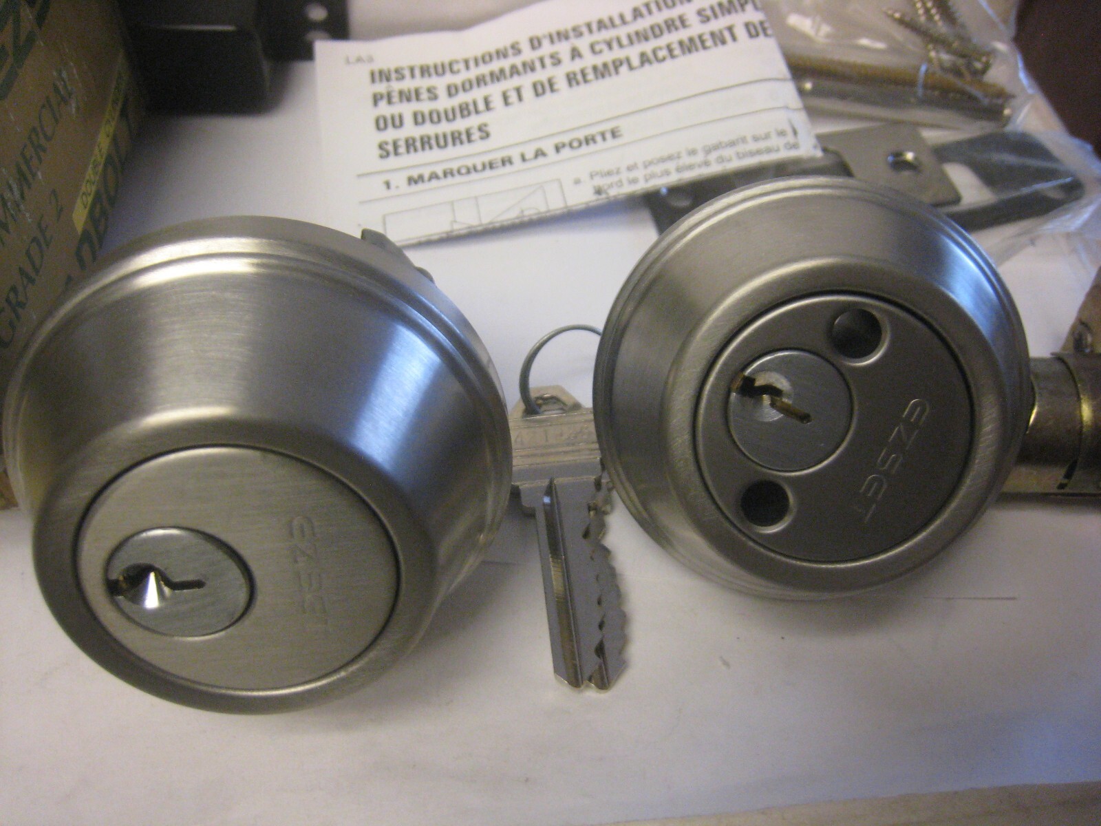 E-Z-Set Satin SS BP210LU US32D KA2 2-3/8/3/4 Double Solid Brass ...