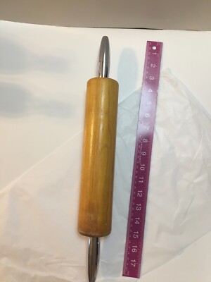 Large Rolling Pin Commercial Grade, 18 inch, Hard Maple Stainless ...