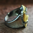 Men's Live to Ride American Eagle Hawk Gold Motorcycle Biker Ring ...