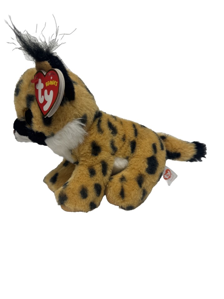 Ty Larry Lynx Velvet Original Beanies Plush Animal With Ear Tush Tag | eBay