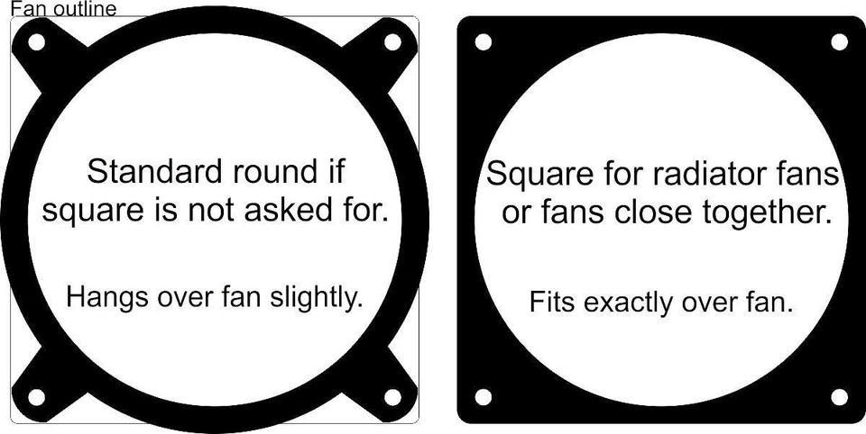 Custom 120mm DOUBLE DRAGON Computer Fan Grill Gloss Black Acrylic ...