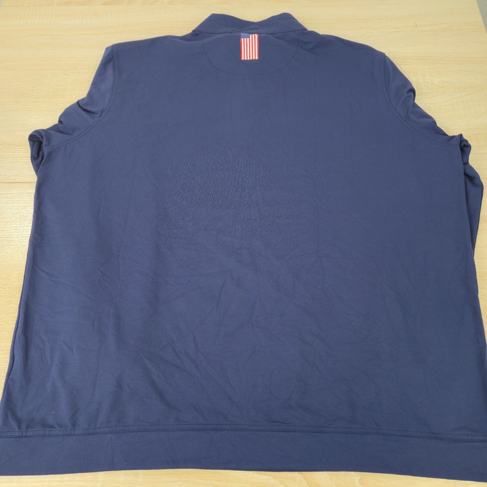 Men's 3XL Rhoback Performance Quarter Q Zip 1/4 Blue Golf Pullover Long ...