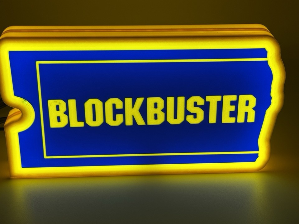 Light Up Blockbuster Video Decoration 3d Printed Sign Extra Large XL 9 ...