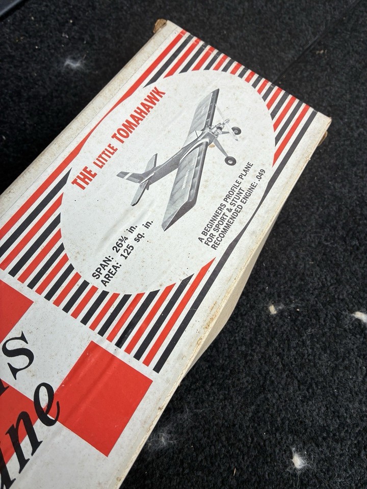 NIB Sealed Veco Little Tomahawk Control Line Stunt Balsa Model Airplane ...