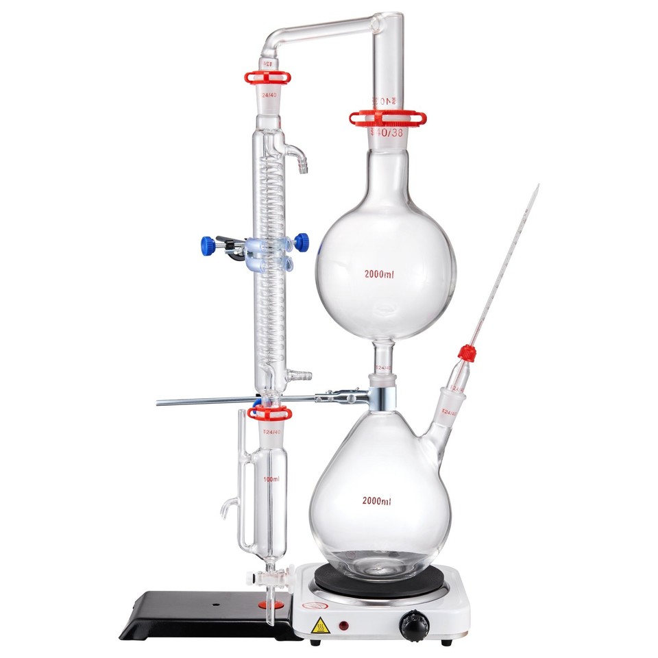 Essential Oil Distillation Kit,2000ml Distillation Apparatus,3.3 Boro ...