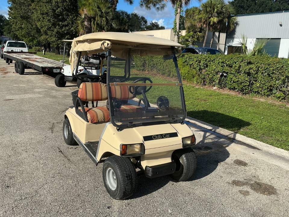 2000 tan club car ds 2 passenger seat golf cart electric charger ...