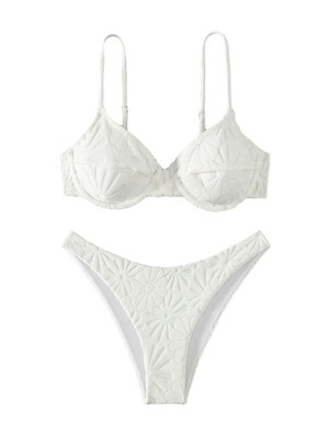Women's Piece Swimsuit Bathing Suits Solid Underwire Bikini Sets Solid ...