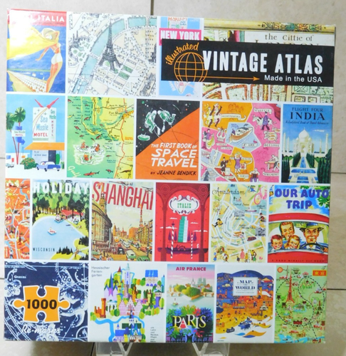 Re-Marks Vintage Atlas 1000 Pc Jigsaw Puzzle Maps New York Paris India Complete 681410190514| eBay