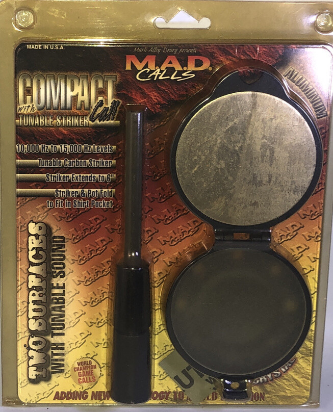 Mad Calls MD-338 Aluminum Compact W Tunable Striker Call-Two Surfaces ...