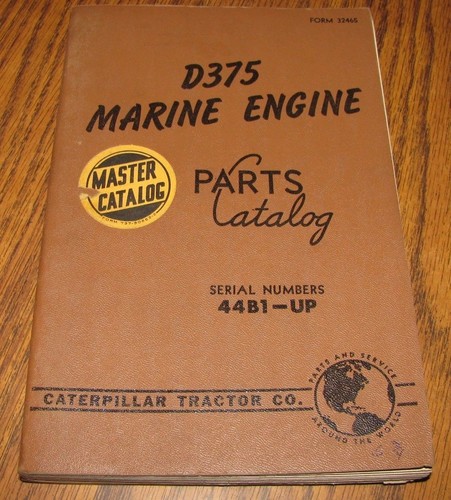 Caterpillar Cat D375 Diesel Marine Engine Parts Catalog Book Manual ...