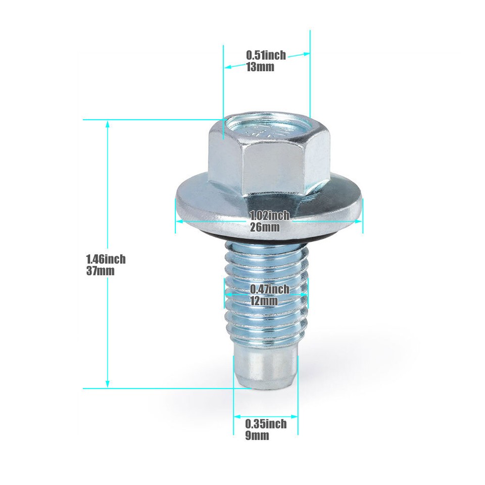 2PCS 11562588 Oil Pan Drain Plug Bolt w/ O-Ring For GM Buick Cadillac ...