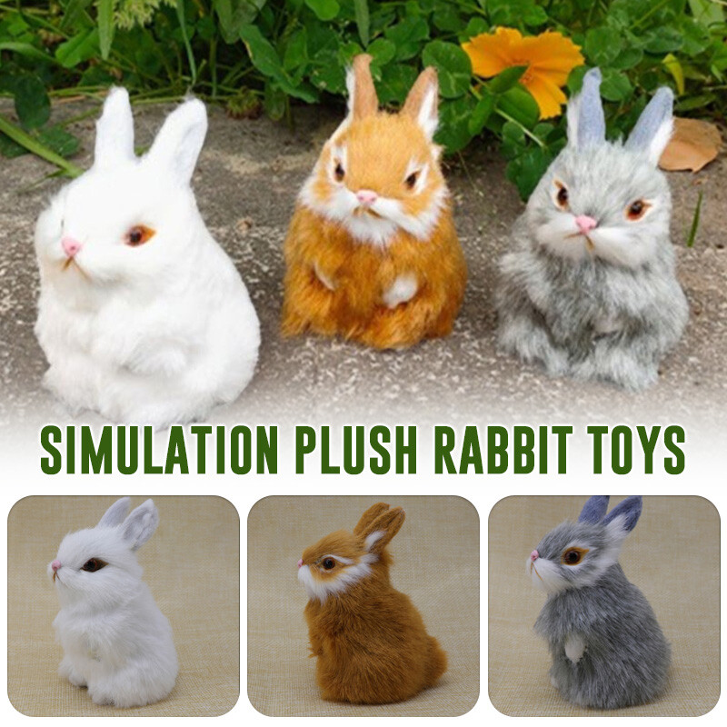 Artifical Mini Rabbits Realistic Easter Bunnies Faux Fur Toys ...