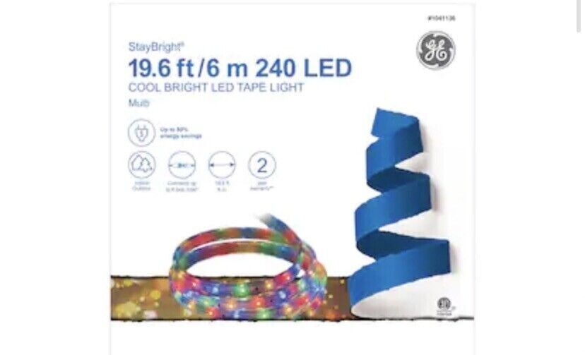 GE StayBright 19.6ft 240 LED Cool Bright Led Tape Light Multi-Color ...
