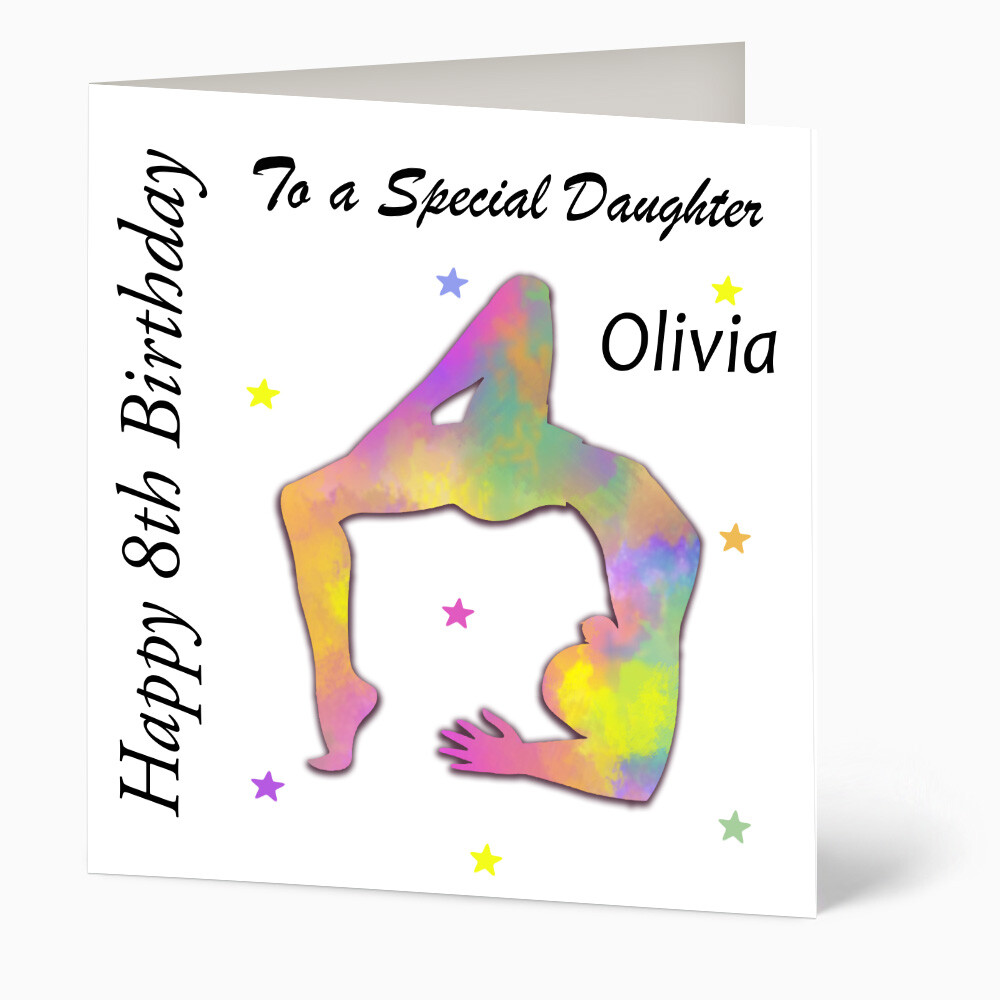 Personalised Girls Gymnastics Birthday Card for Daughter Granddaughter ...